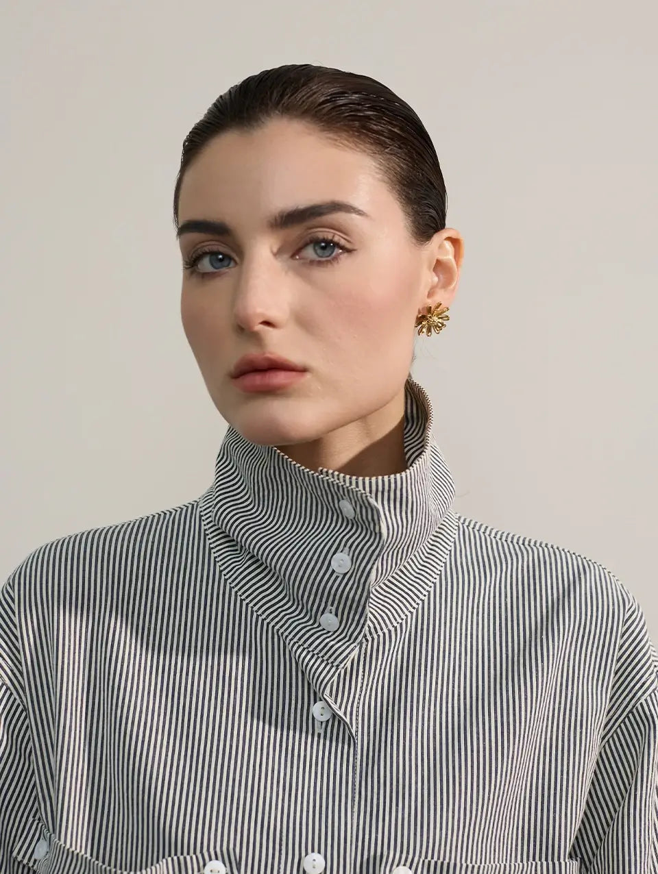 Bellartini Gold Chrysanthemum Flower Stud Earrings WP